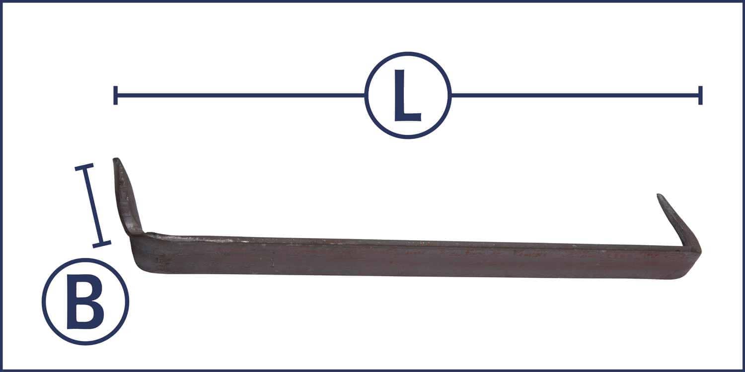 Bauklammer, Flachstahl, geschmiedet, verzinkt